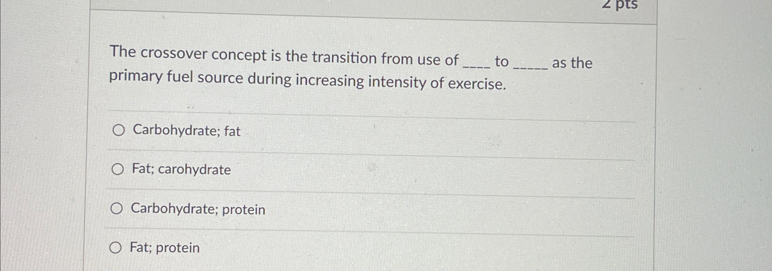 Solved The crossover concept is the transition from use of | Chegg.com
