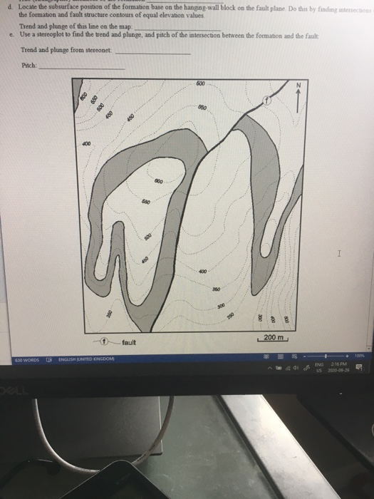 Solved 3005 RAL GEOLOGY-LAB 2 STRUCTURE CONTOURS, MAPS, AND | Chegg.com