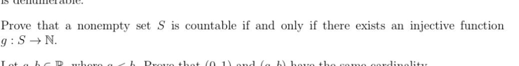 Prove that a nonempty set S ﻿is countable if and only | Chegg.com