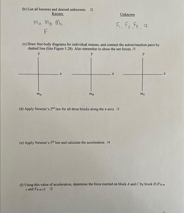 Solved 2. Three blocks with masses of mA=2.0 kg,mB=4.0 kg, | Chegg.com