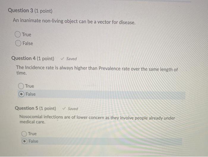 Solved Question 3 (1 point) An inanimate non-living object | Chegg.com