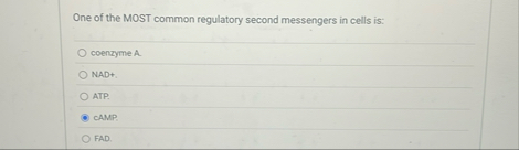 Solved One of the MOST common regulatory second messengers | Chegg.com