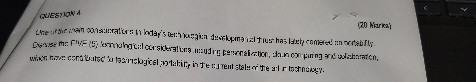 Solved QUESTION 4 (20 Marks) One of the main considerations | Chegg.com