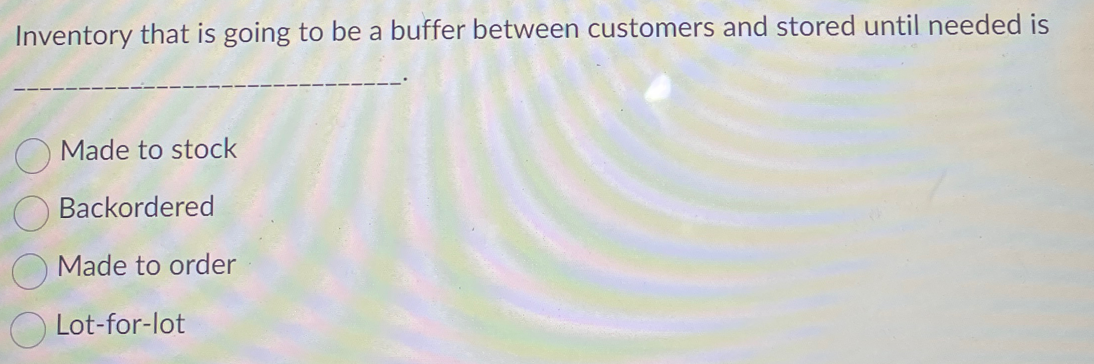 Solved Inventory that is going to be a buffer between | Chegg.com