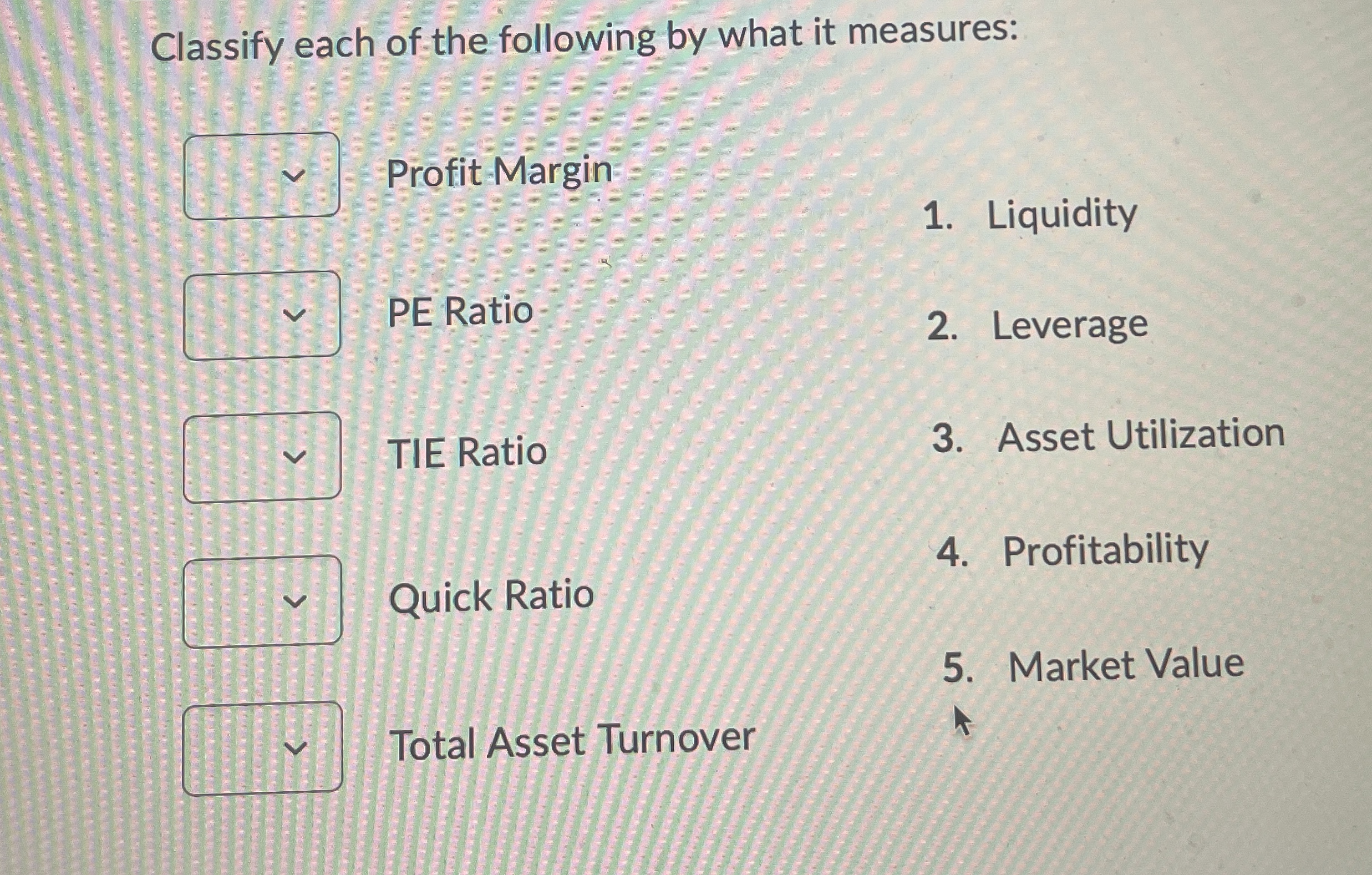 Solved Classify each of the following by what it | Chegg.com