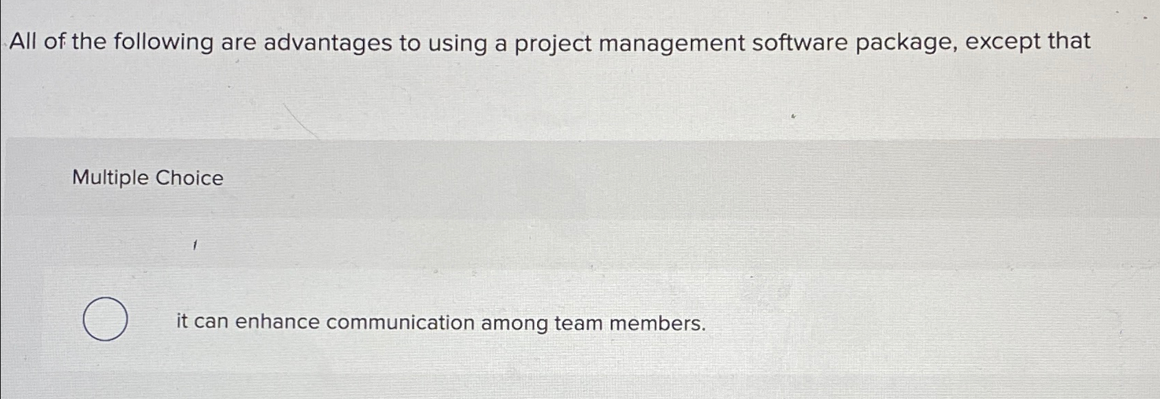Solved All of the following are advantages to using a | Chegg.com