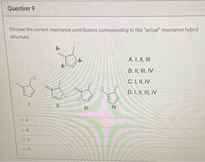 Solved Choose the correct resonance contributors | Chegg.com