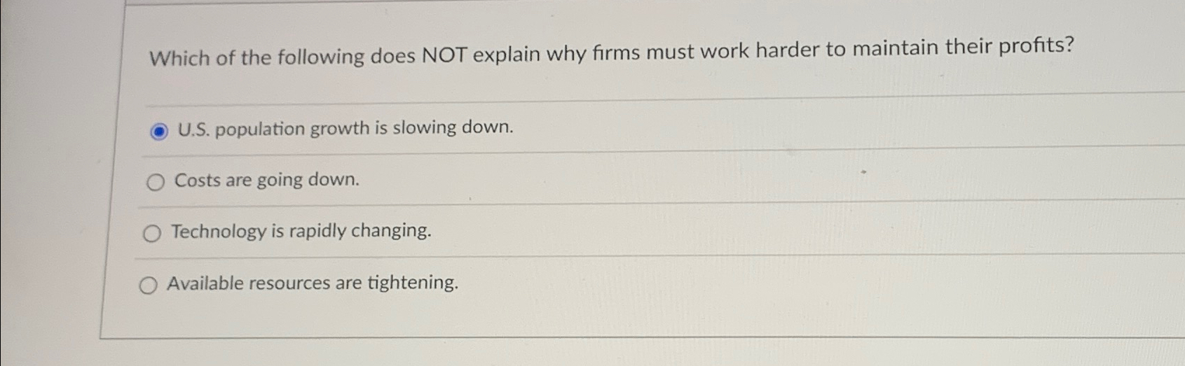Solved Which of the following does NOT explain why firms | Chegg.com