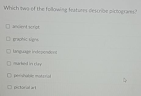 Solved Which two of the following features describe | Chegg.com