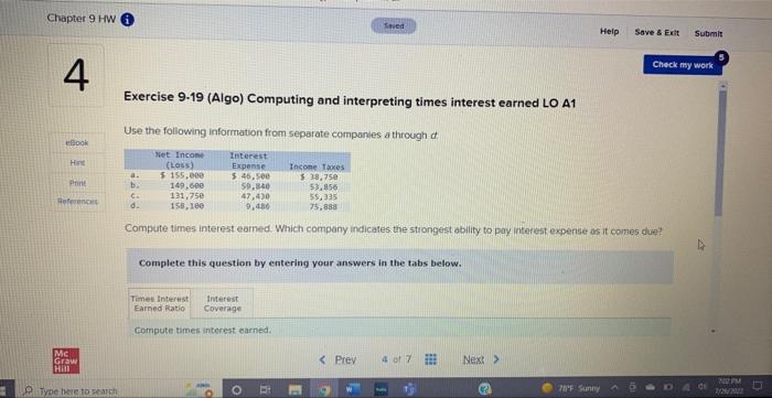 Solved Exercise 9.19 (Algo) Computing and interpreting times | Chegg.com
