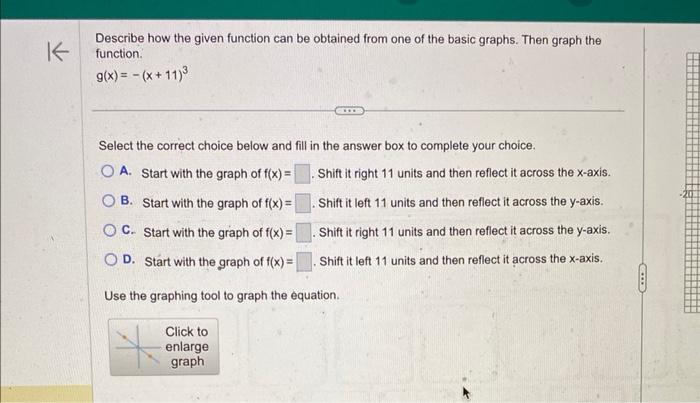 Solved Describe how the given function can be obtained from | Chegg.com