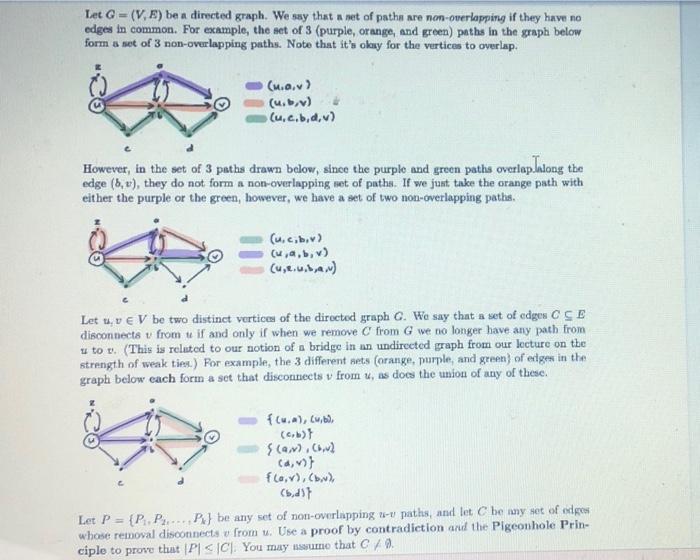 Solved Let G=(V,E) be a directed graph. We ssy that a net of | Chegg.com