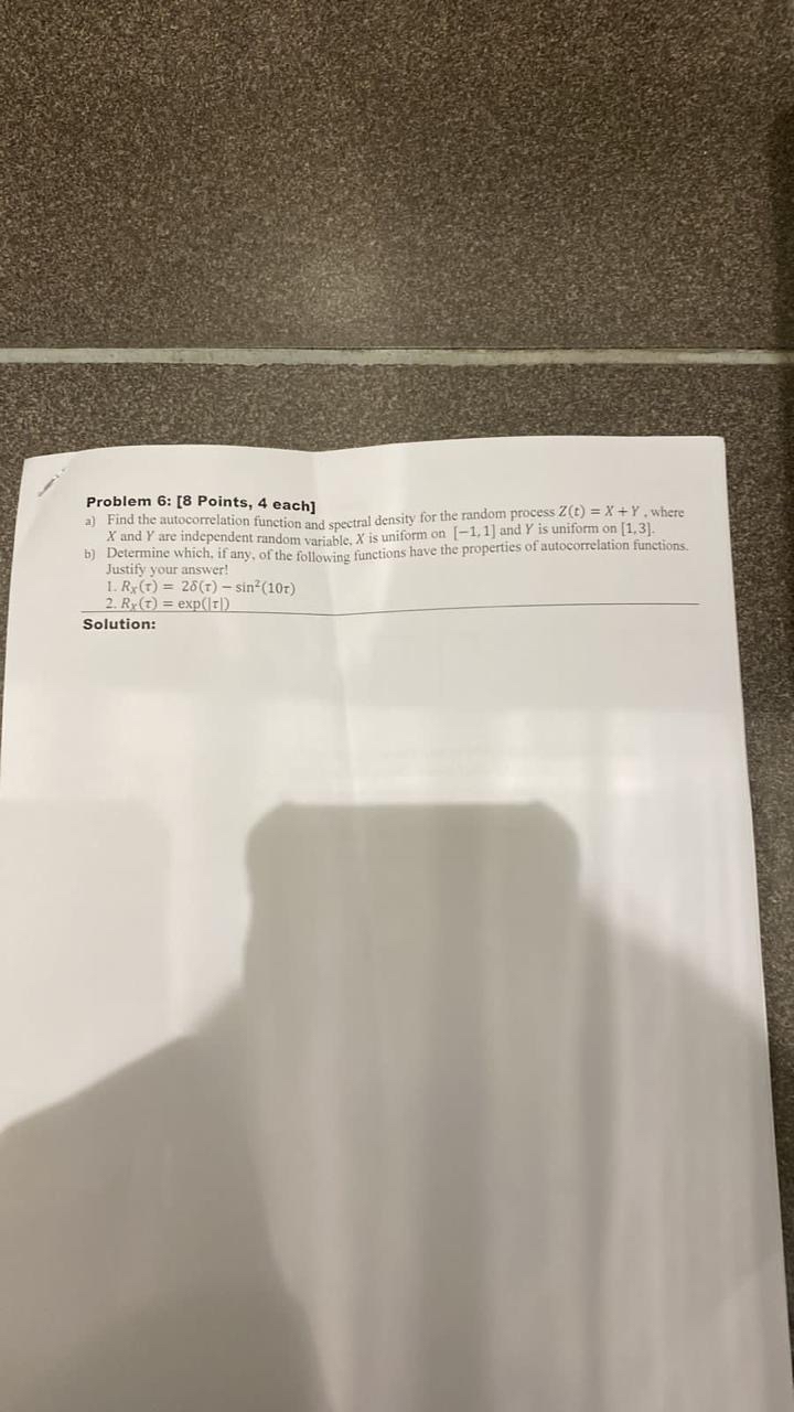 Solved Problem 6: [8 ﻿Points, 4 ﻿each]a) ﻿Find the | Chegg.com