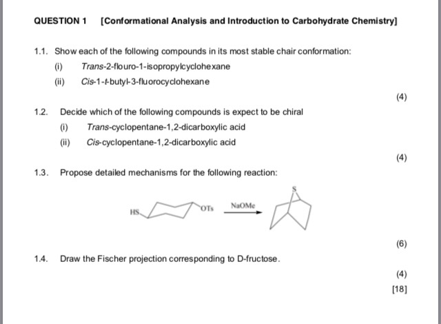 Solved QUESTION 1 (Conformational Analysis and Introduction | Chegg.com