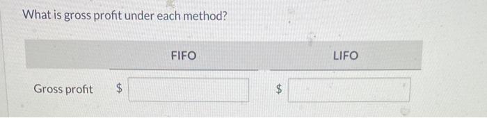 Solved how to calculate gross profit on FIFO and LIFO from | Chegg.com