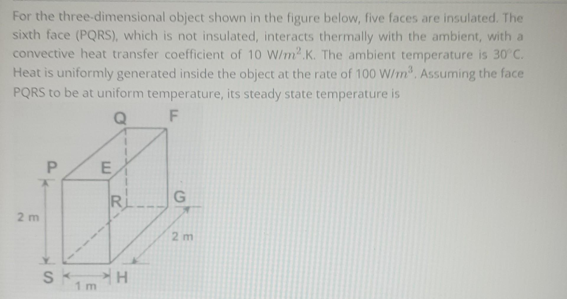 Solved For the three-dimensional object shown in the figure | Chegg.com