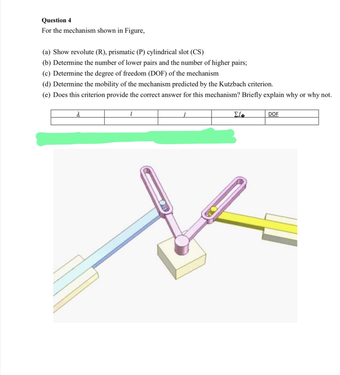 Solved Question 4For the mechanism shown in Figure,(a) ﻿Show | Chegg.com