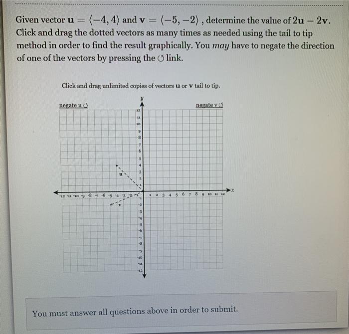 Solved Given vector v = (1,5), find -2v graphically by | Chegg.com
