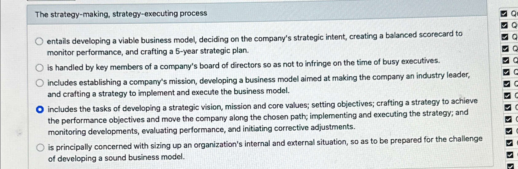 Solved The strategy-making, strategy-executing | Chegg.com