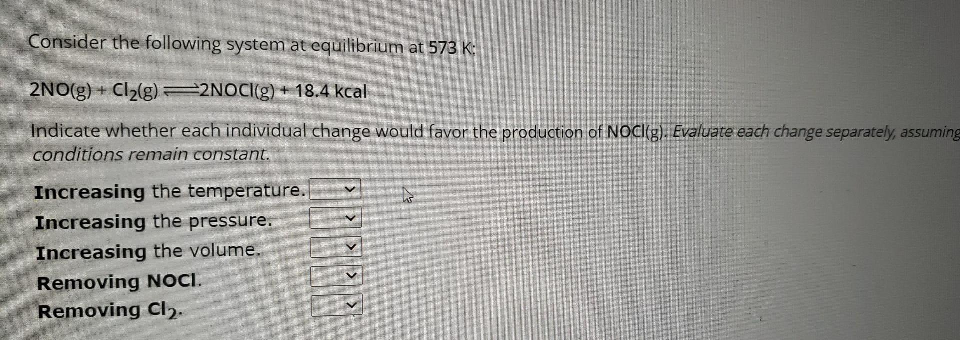 Solved Consider the following system at equilibrium at 573 | Chegg.com