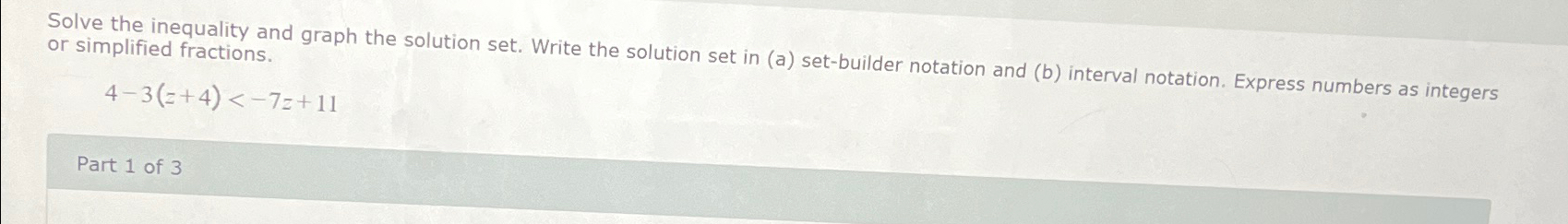 Solved Solve the inequality and graph the solution set. | Chegg.com