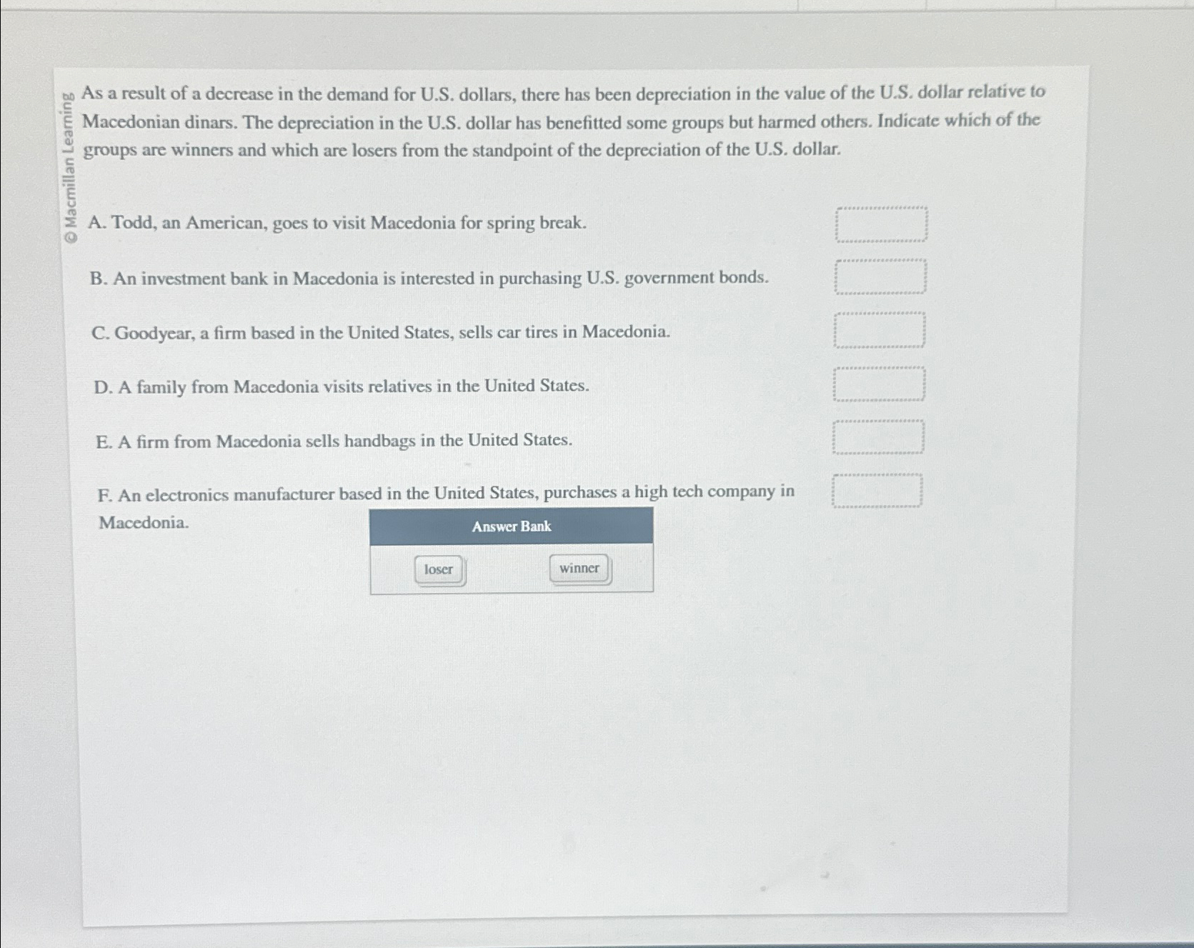 Solved ∞As a result of a decrease in the demand for U.S. | Chegg.com