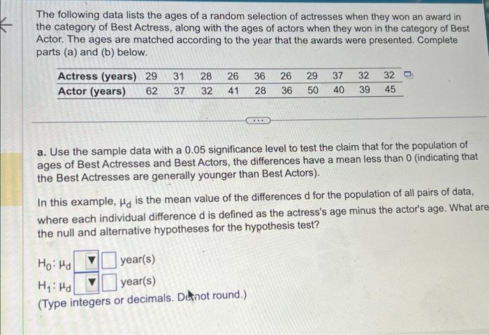 Solved The following data lists the ages of a random | Chegg.com