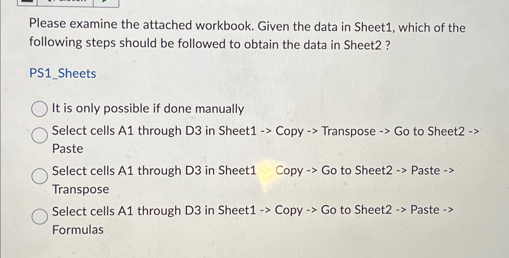 Solved Please examine the attached workbook. Given the data | Chegg.com
