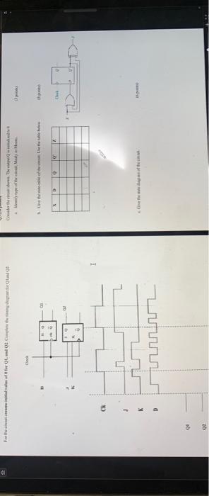 Solved For the circuit assume initial value of 0 for Q1, and | Chegg.com