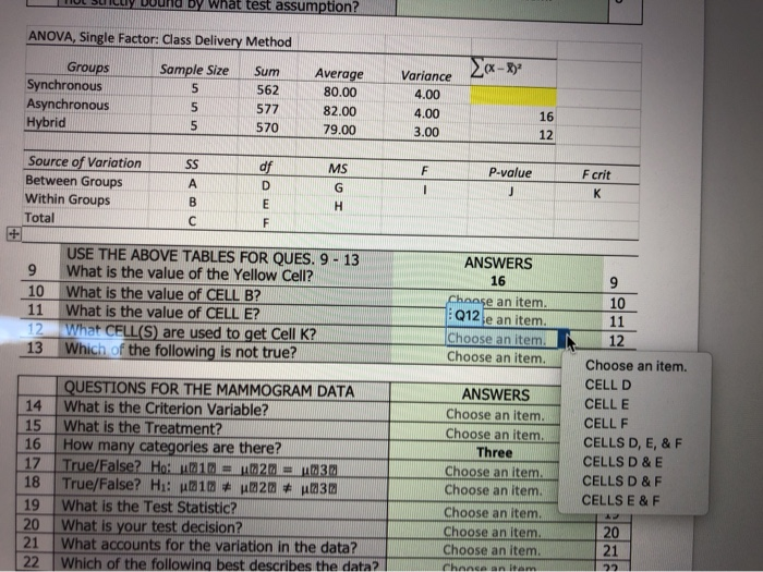 Solved ANOVA, Single Factor: Class Delivery Method (x - 2)2 | Chegg.com
