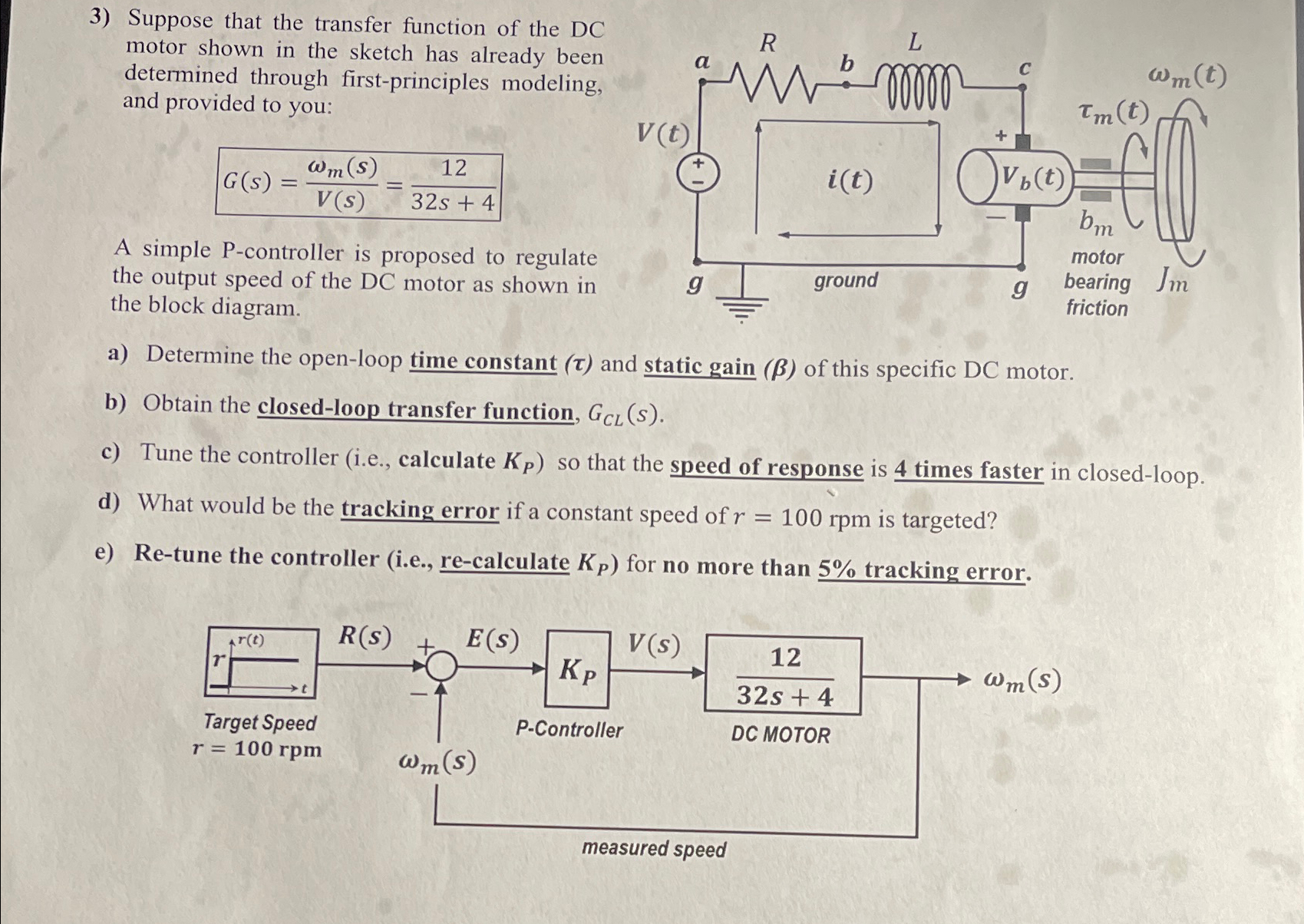Solved Suppose that the transfer function of the DC motor | Chegg.com