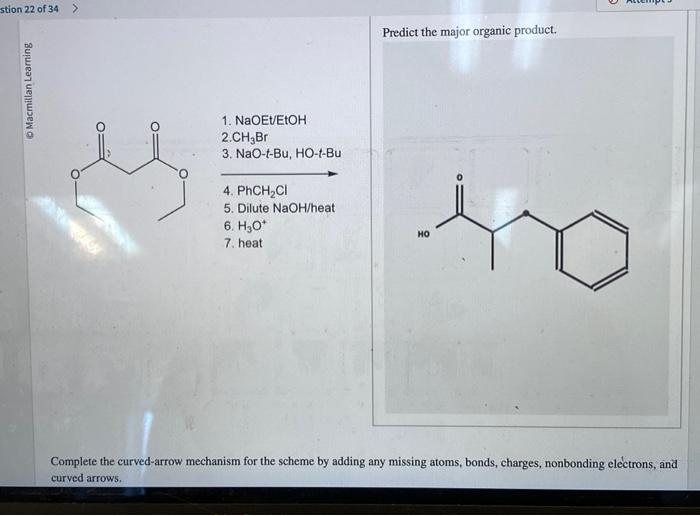 Solved Predict the major organic product. 1. NaOEt/EtOH 2. | Chegg.com