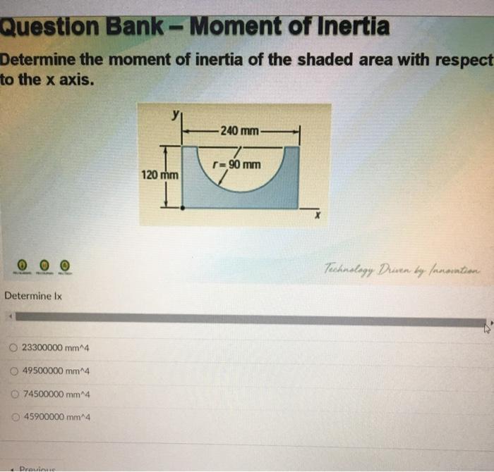 Solved Question Bank - Moment of Inertia Determine the | Chegg.com