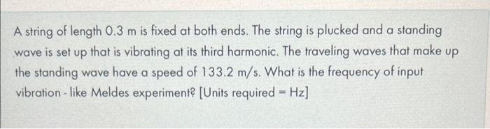 Solved A string of length 0.3 m is fixed at both ends. The | Chegg.com