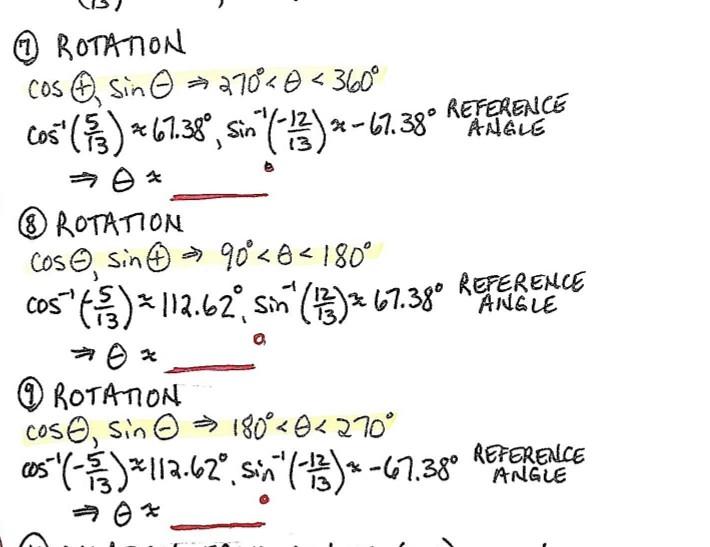 Solved ROTATION cos sin 0 2700