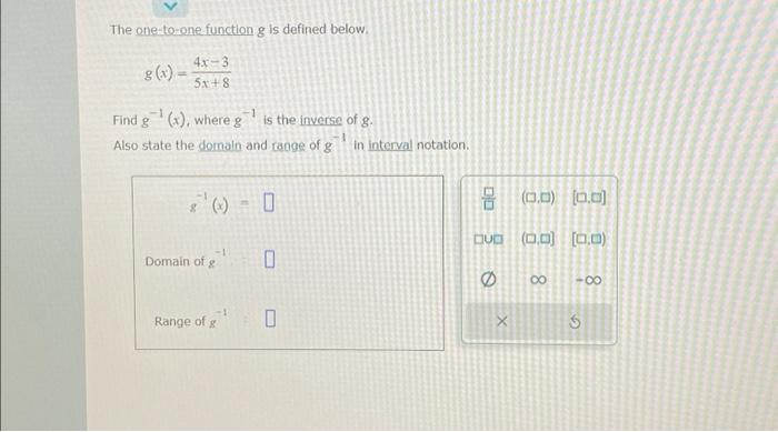 Solved The one-to-one function g is defined below. g(x) = | Chegg.com
