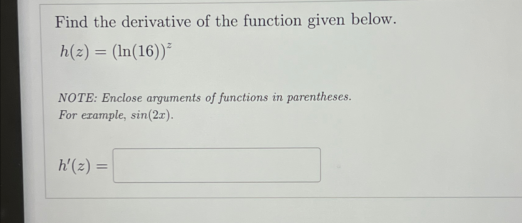 Solved Find the derivative of the function given | Chegg.com
