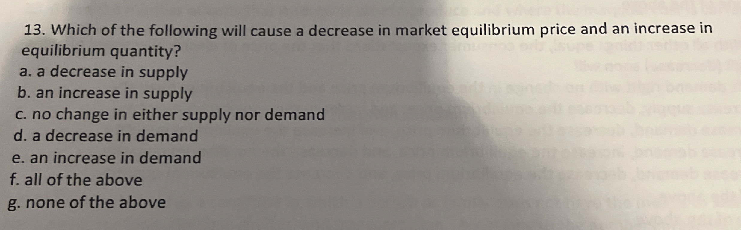 Solved Which of the following will cause a decrease in | Chegg.com