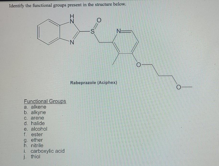 Solved Identify the functional groups present in the | Chegg.com