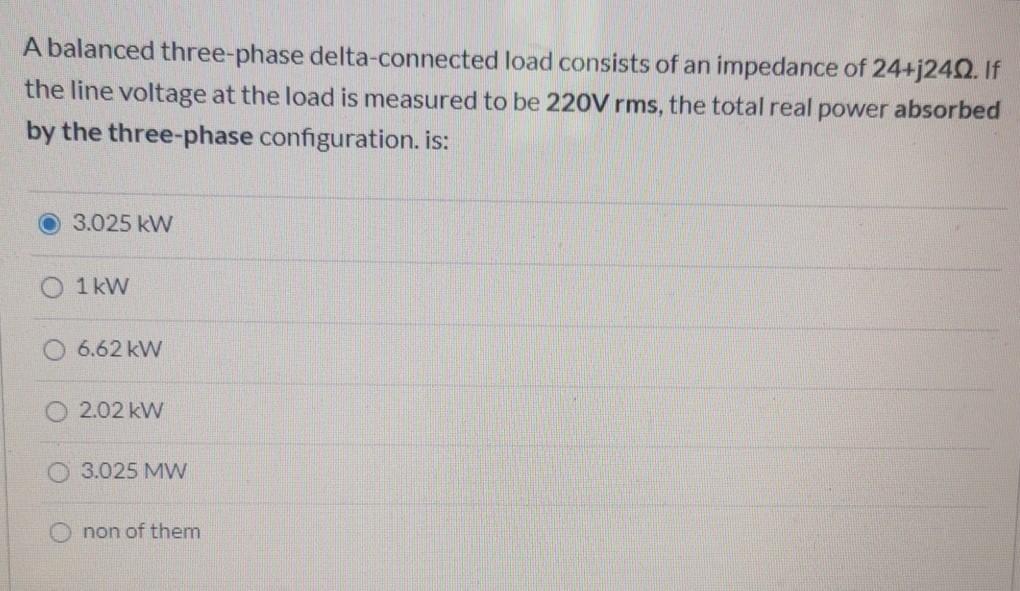 Solved A balanced three-phase delta-connected load consists | Chegg.com