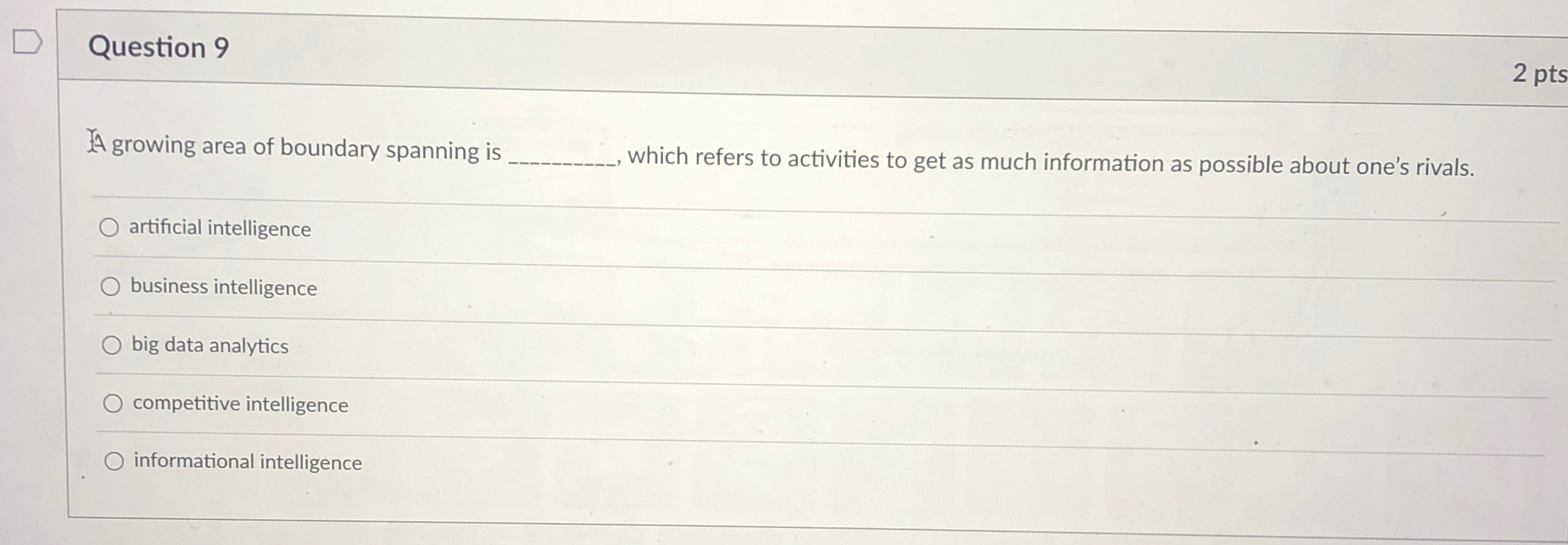 Solved Question 92 ﻿ptsA growing area of boundary spanning | Chegg.com
