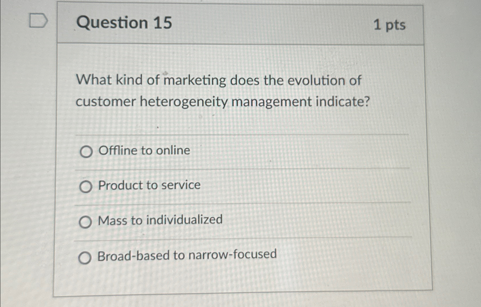 Solved Question 151 ﻿ptsWhat kind of marketing does the | Chegg.com