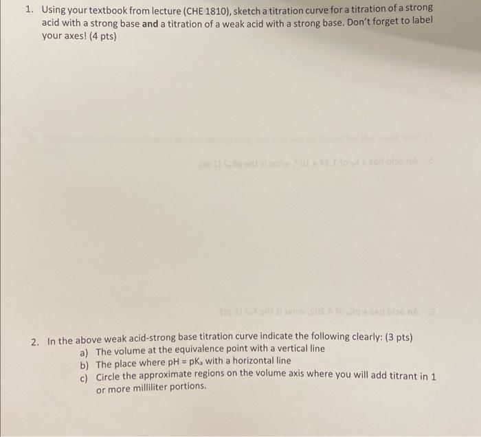 1. Using your textbook from lecture (CHE 1810), | Chegg.com