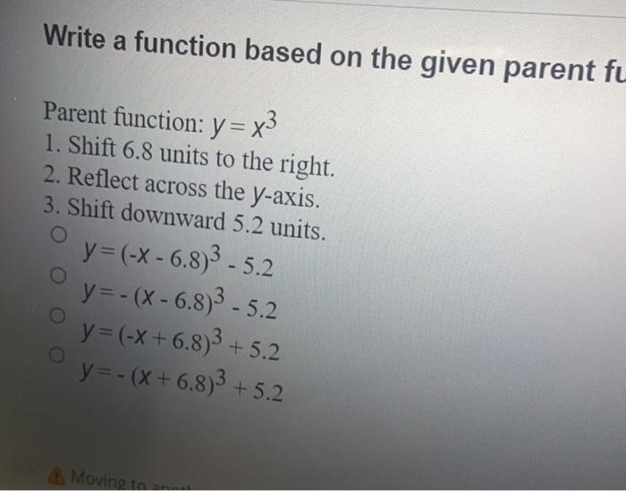 Solved Write a function based on the given parent fu Parent | Chegg.com
