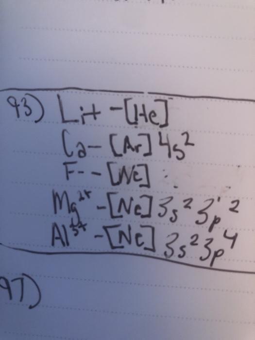 Solved Write the condenced electron configuration of Li+, | Chegg.com