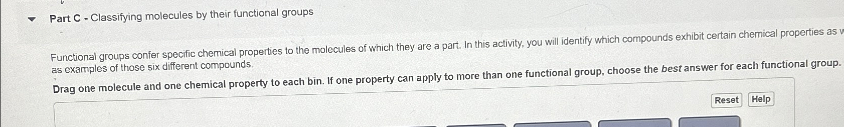 Part C - ﻿Classifying molecules by their functional | Chegg.com