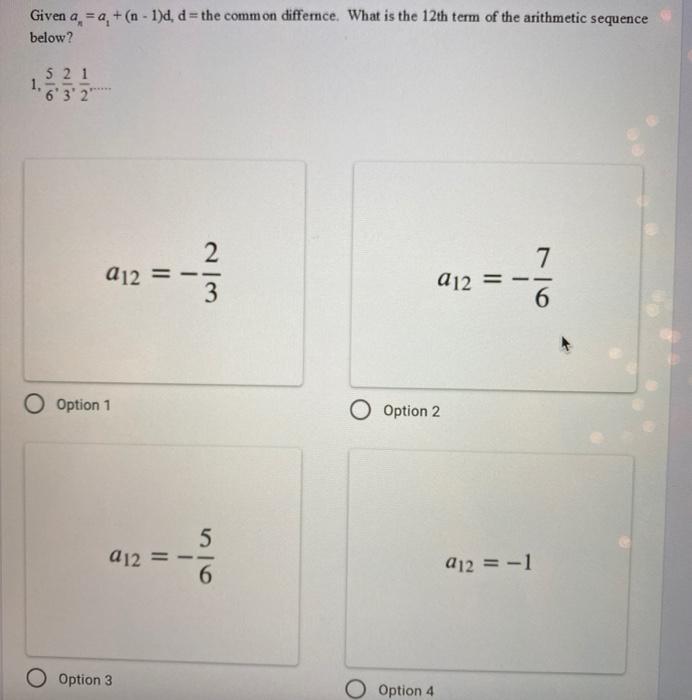 Solved Given a = a + (n - 1)d, d=the common differnce. What | Chegg.com