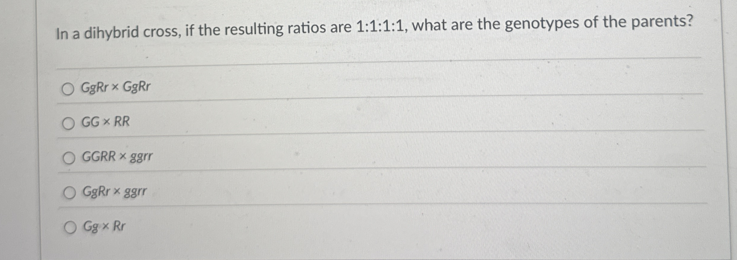 Solved In a dihybrid cross, if the resulting ratios are | Chegg.com
