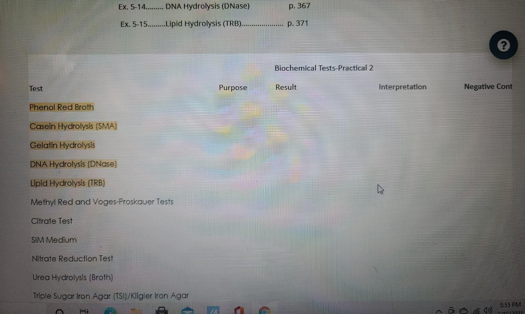 Solved Ex. 5-14......... DNA Hydrolysis (DNase) p. 367 Ex. | Chegg.com