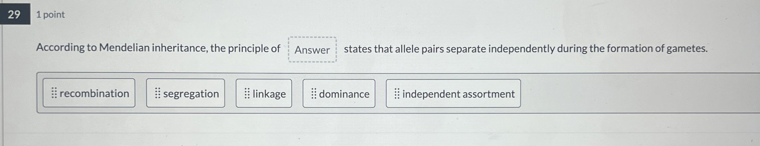 Solved According to Mendelian inheritance, the principle | Chegg.com